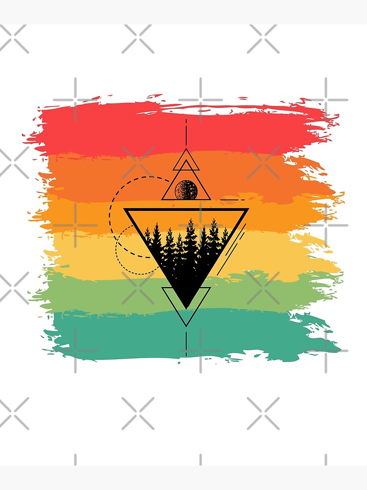 "Vintage Sacred Geometry Spirituality Magical Triangle Forest" Poster ...