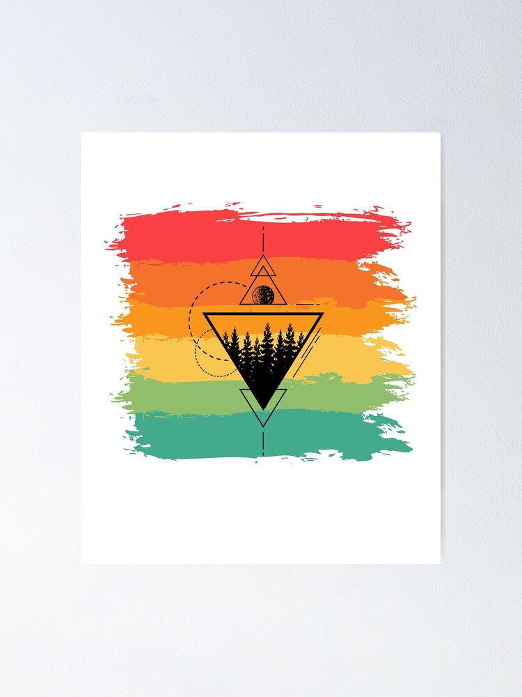 "Vintage Sacred Geometry Spirituality Magical Triangle Forest" Poster ...