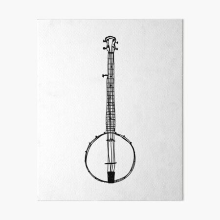 "Banjo Line Drawing Doodle" Art Board Print for Sale by Abbiegq | Redbubble