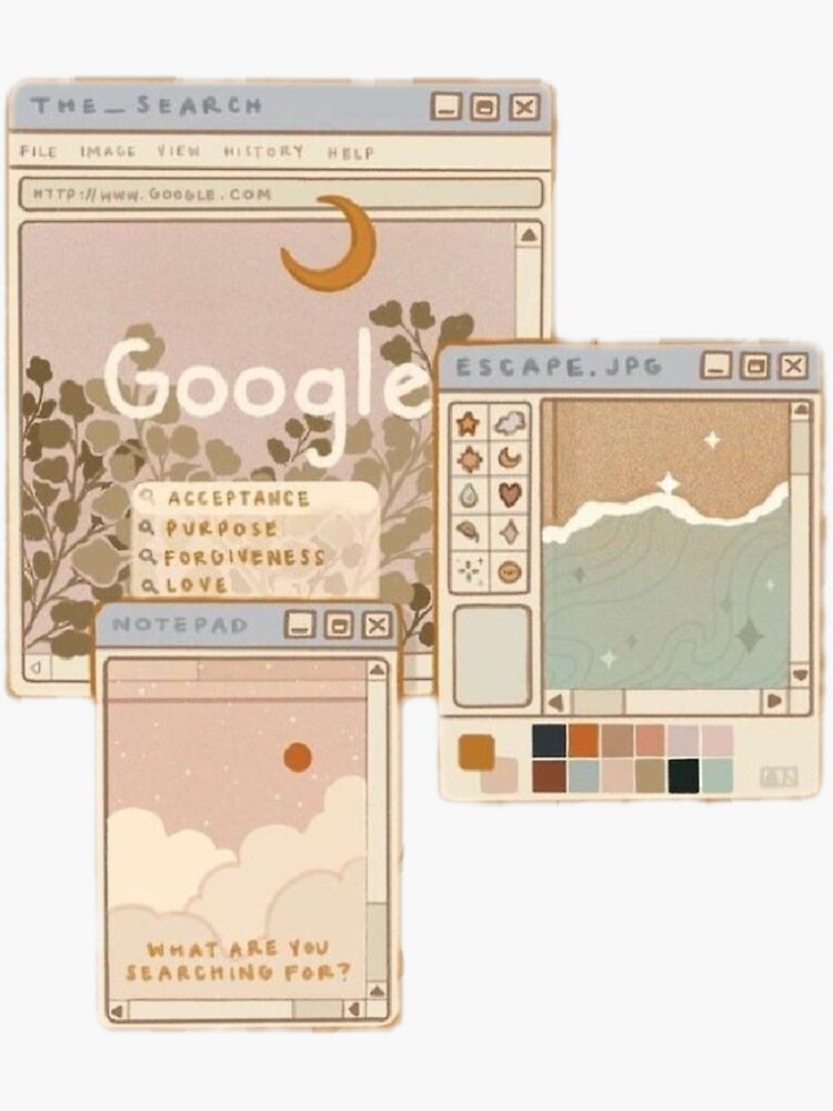 "Aesthetic Internet Browser" Sticker by Asterismr | Redbubble