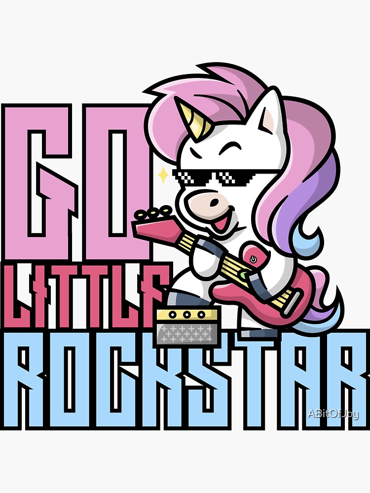 "Rock and Roll - Go Little Rockstar" Sticker for Sale by ABitOfJoy ...