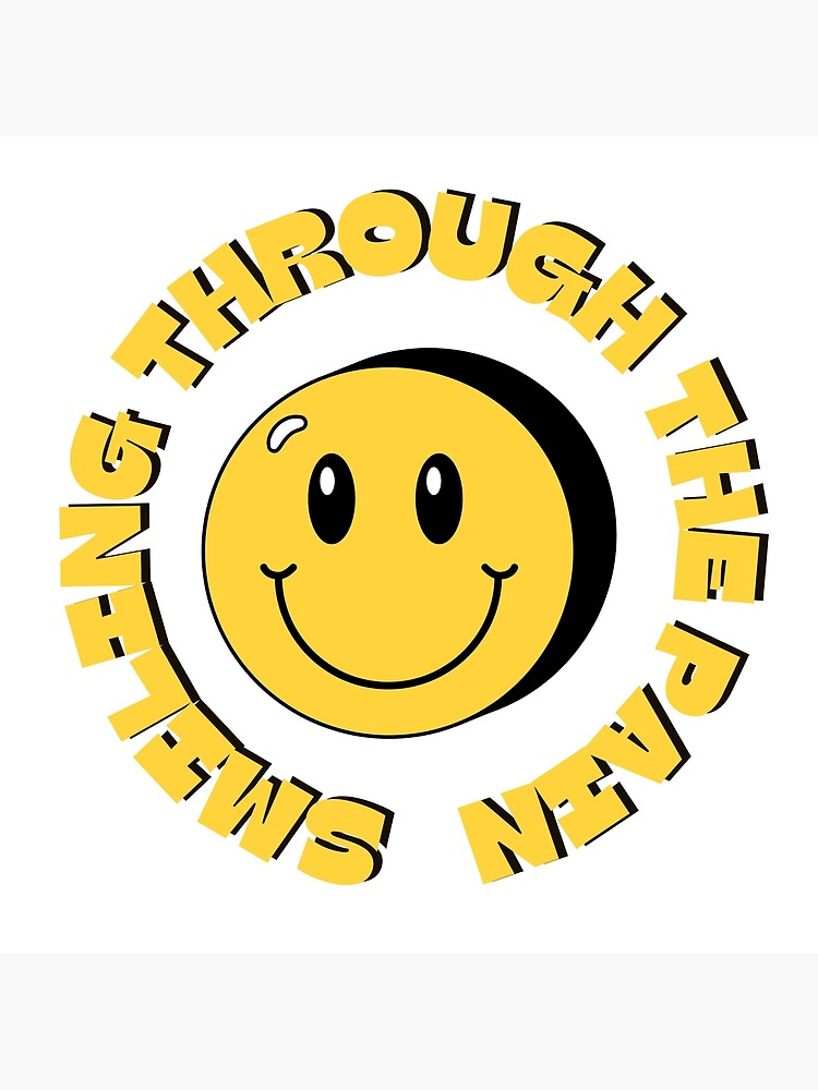 "Y2K 2000s Aesthetic Retro Funny Smiling Through the Pain Smiley Face ...