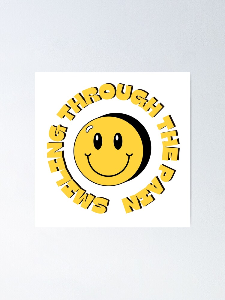 "Y2K 2000s Aesthetic Retro Funny Smiling Through the Pain Smiley Face ...