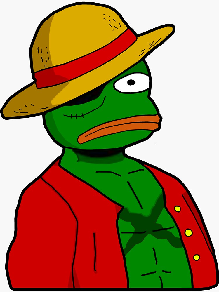 "Strawhat Luffy Pepe" Sticker by Slav-Art | Redbubble