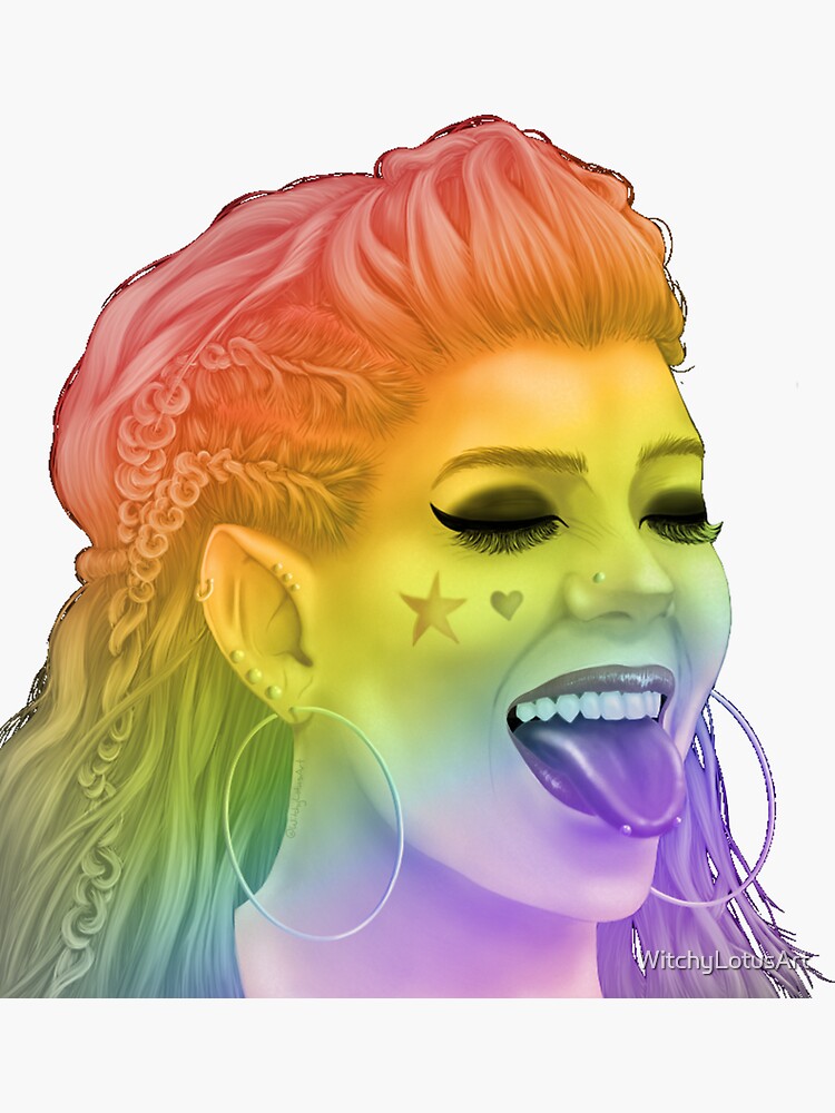 "Pride Girl | LGBTQ+ Girl Raver" Sticker by WitchyLotusArt | Redbubble