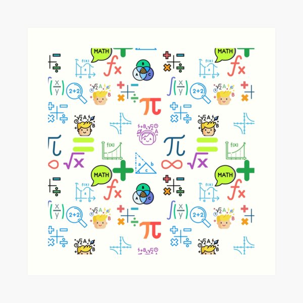 Impression artistique « symboles mathématiques colorés et motif de ...