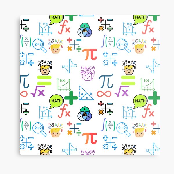 Lámina metálica «coloridos símbolos matemáticos y patrón de vectores ...