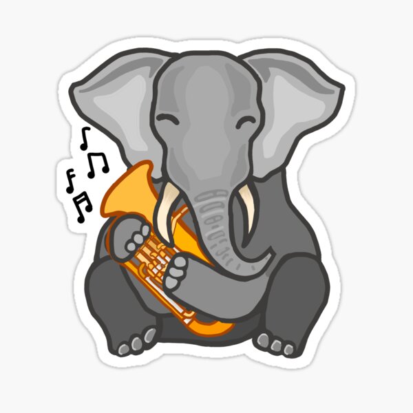 "Baritone Elephant " Sticker for Sale by Artstuffs121 | Redbubble