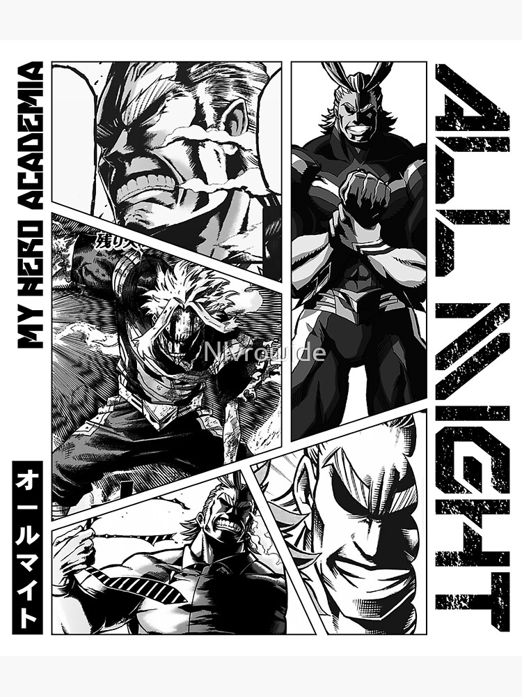 "All Might - My Hero Academia Manga Panel - Schwarz-Weiß-Version ...