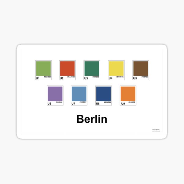 "Berlin Metro Colors" Sticker for Sale by MartiRubio | Redbubble