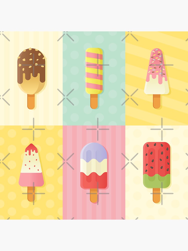 "Summer Popsicles Creamsicles Chocolate Ice Cream Bars - Black" Sticker ...
