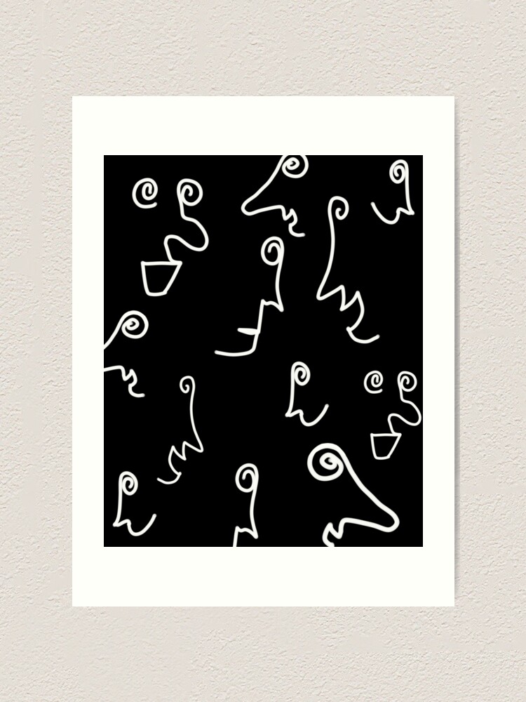 "Doodle faces" Art Print for Sale by Smiley-10 | Redbubble