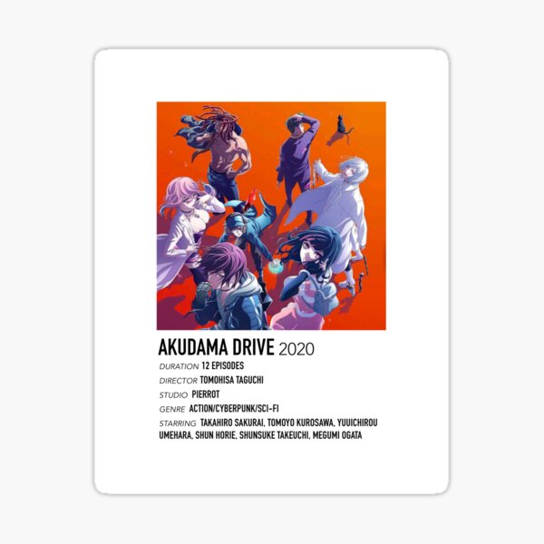 ""Akudama Drive" - Alternative Poster" Sticker by aarianaqazi | Redbubble