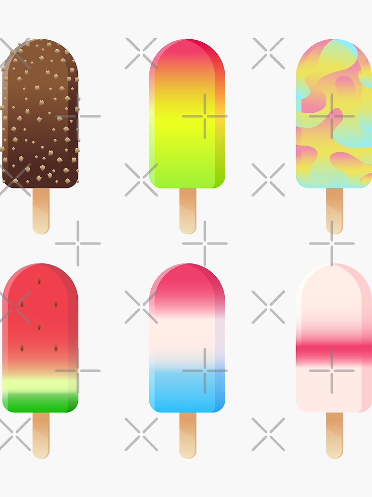 "Summer Fruit Popsicles Creamsicles Chocolate Ice Cream Bars - Black ...
