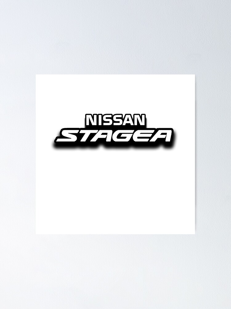 "Nissan Stagea Black & White Emblem" Poster for Sale by lithoman2 ...