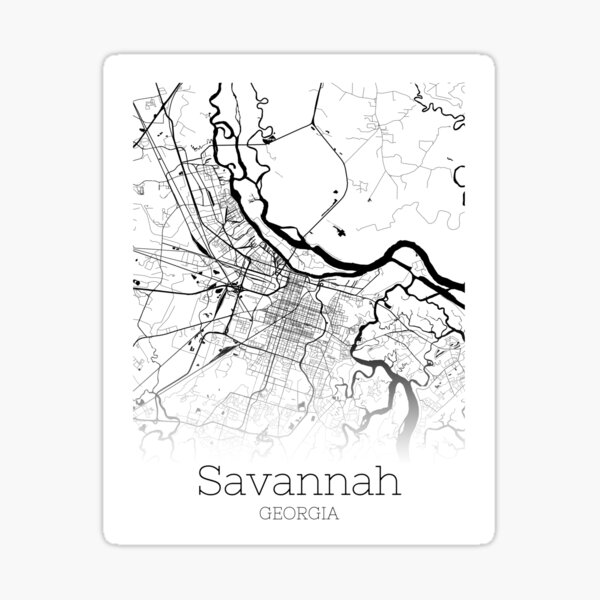 "Savannah Georgia decorative map" Sticker by DCTarheel | Redbubble
