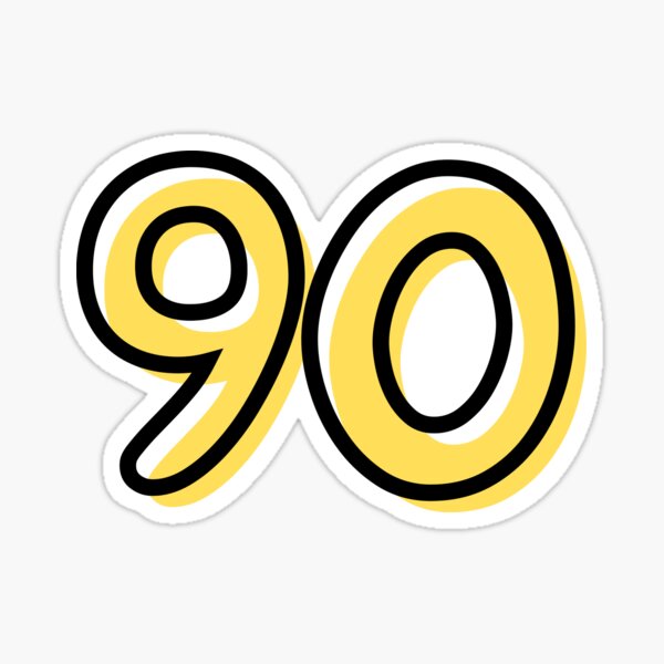 "Number Ninety (90)" Sticker by countthenumbers | Redbubble