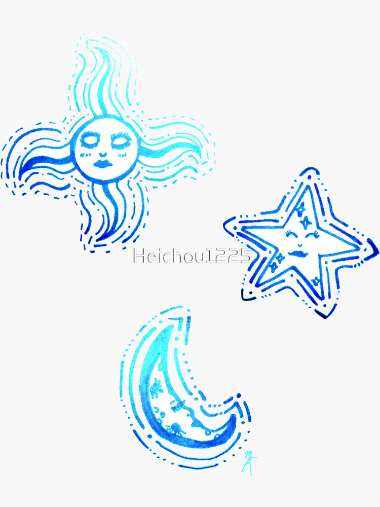 "Sun Moon And Star" Sticker for Sale by Heichou1225 | Redbubble