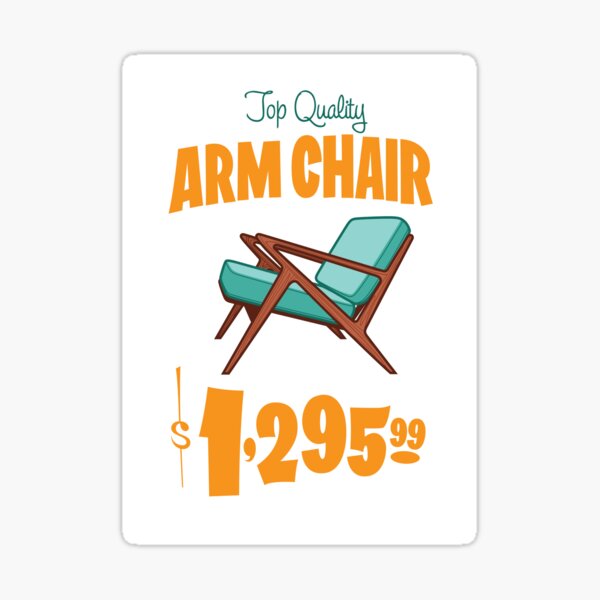 "Arm Chair Poster (White Back)" Sticker by BeachouseShop | Redbubble