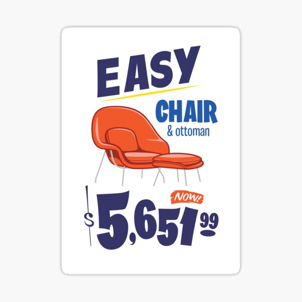 "Easy Chair Poster (White Back)" Sticker by BeachouseShop | Redbubble