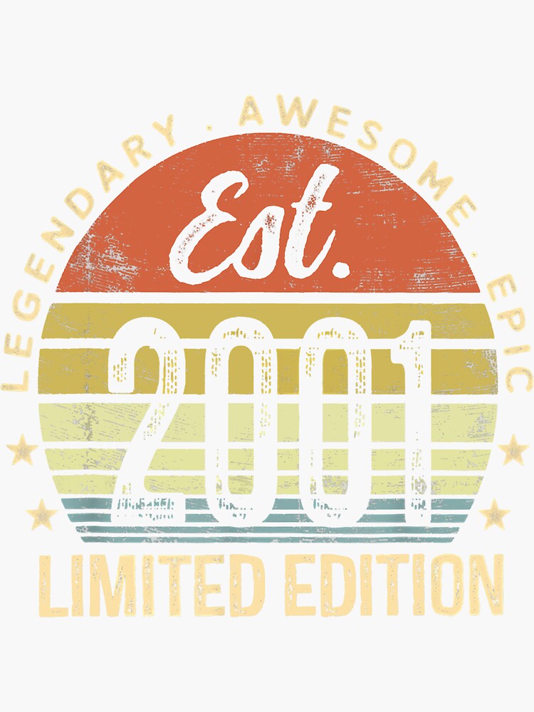 Pegatina «Est 2001 Edición limitada 21 Regalos de cumpleaños 21 años ...