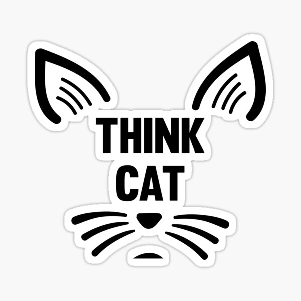 "think cat logo " Sticker by thinkcat | Redbubble
