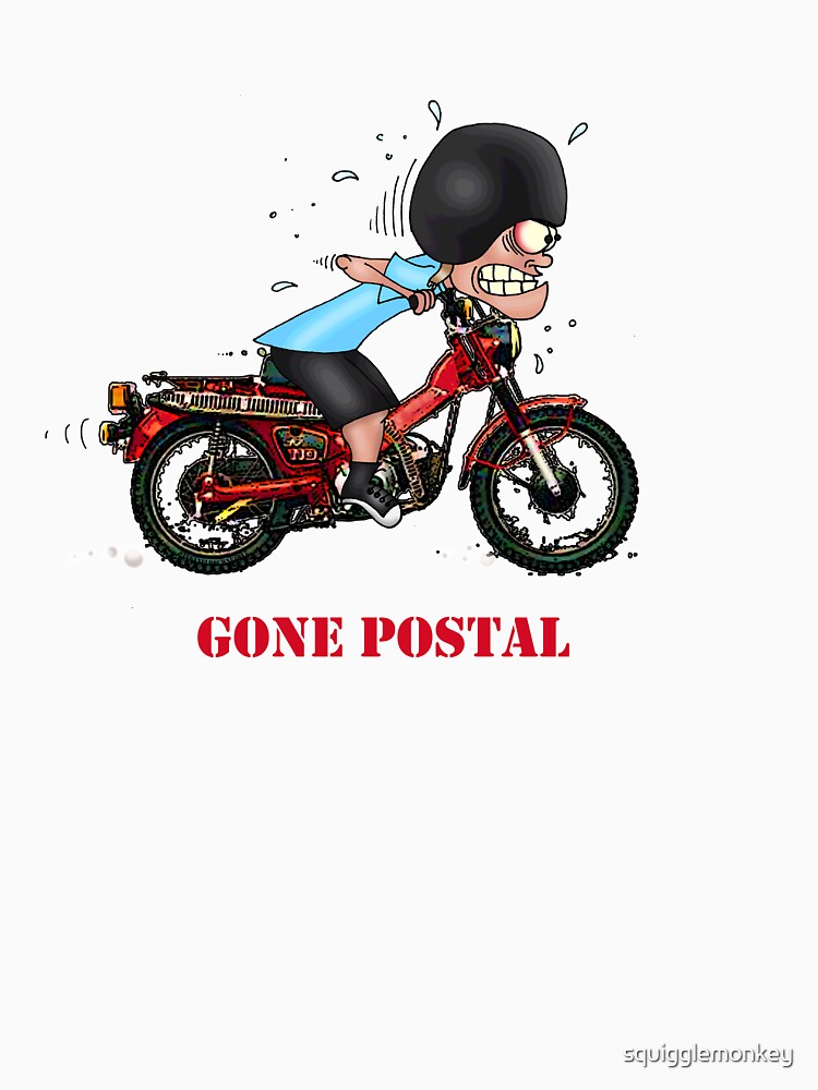 "GONE POSTAL POSTIE BIKE MOTORCYCLE" Essential T-Shirt for Sale by squigglemonkey | Redbubble