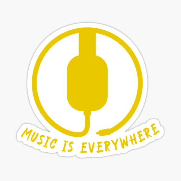 "Music is everywhere " Sticker by KateDecorPrints | Redbubble
