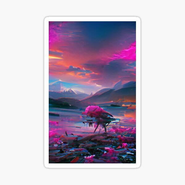 "Nature Art Poster" Sticker for Sale by NeuralProd | Redbubble