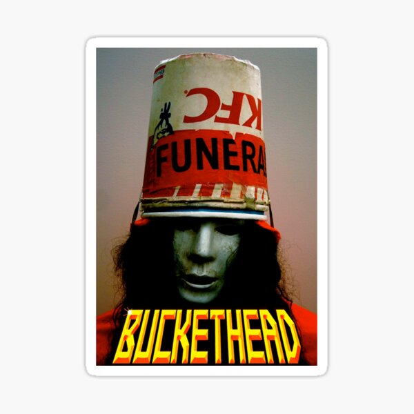 "head of the cangkir buckethead" Sticker for Sale by Wishbonepapa ...