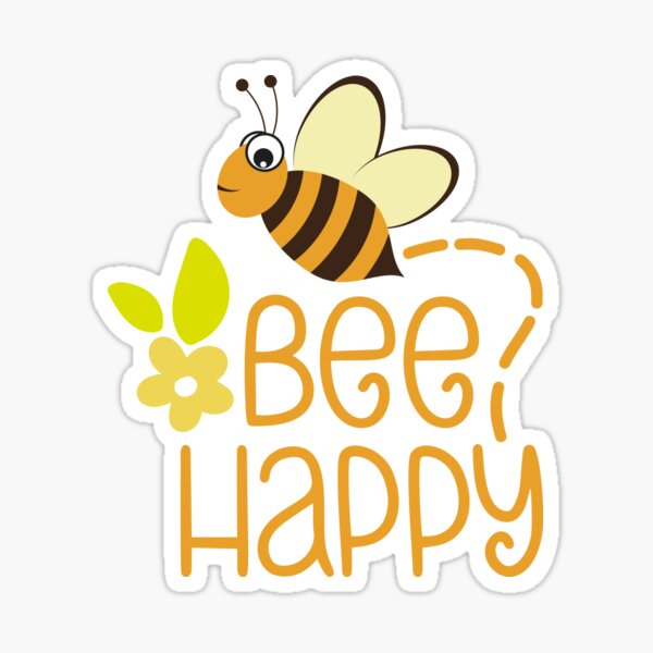 "Yellow Bee Happy logo design" Sticker by Asifkhan321 | Redbubble