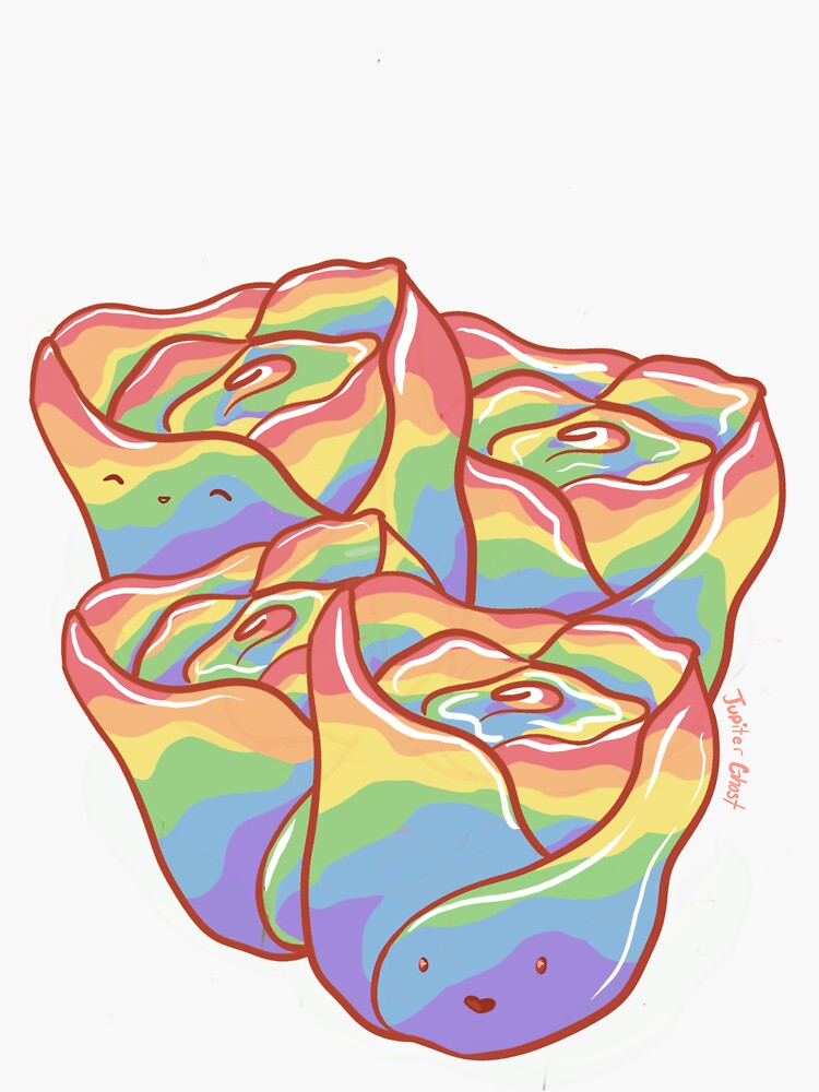 "Rainbow Gay Pride Flag Roses" Sticker by JupiterGhost | Redbubble
