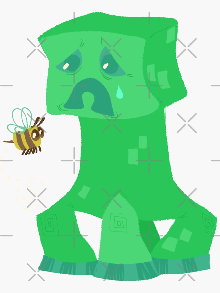 "Crying Creeper " Sticker by ClemCatCreation | Redbubble