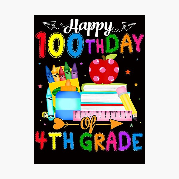 Lámina fotográfica «Feliz día número 100 del maestro de cuarto grado ...
