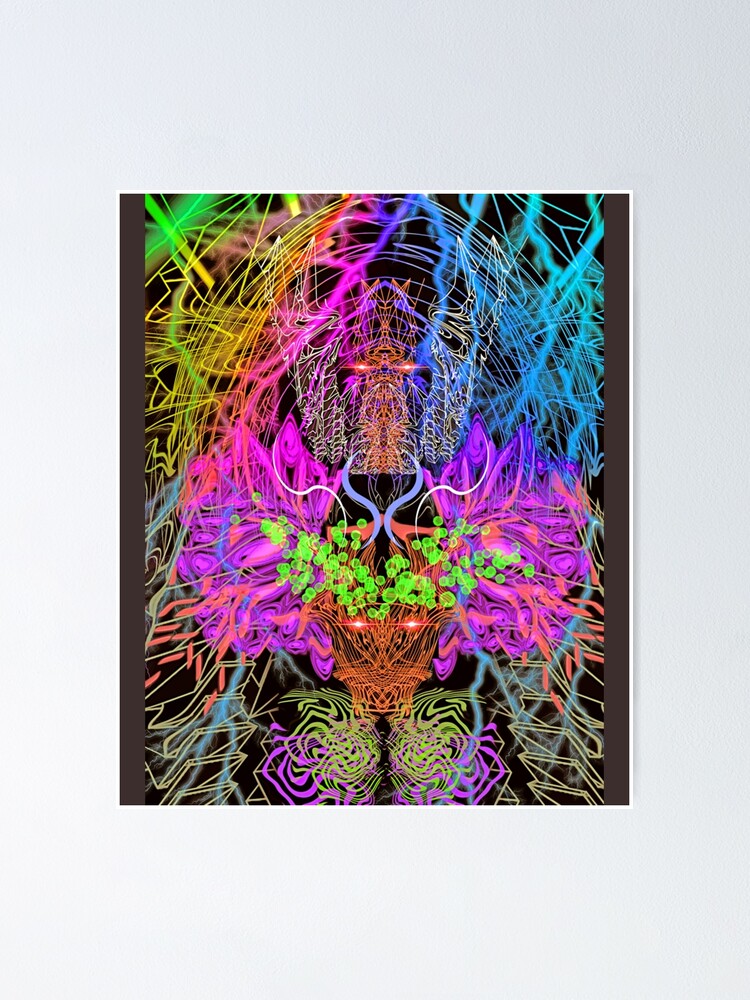 "Psychedelic Rainbow, Eagle, and Moose (Blacklight) " Poster for Sale ...