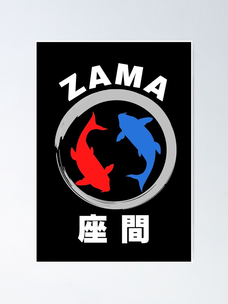 "Zama in Japanese and English with Koi Fish" Poster by AuthenticJPN ...
