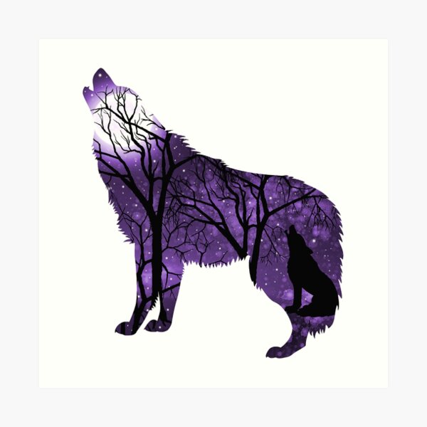 "Howling Wild Wolf - Purple" Art Print for Sale by maryedenoa | Redbubble