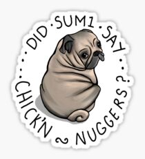Fat Pug Stickers | Redbubble