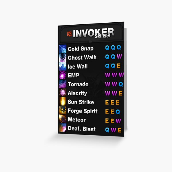"Invoker Spells" Greeting Card for Sale by Fozadone | Redbubble