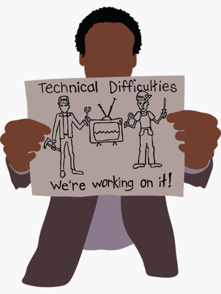 "Community Community technical difficulties " Sticker for Sale by ...