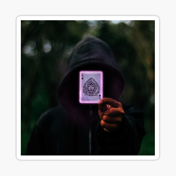 "Mystery man - Glowing Ace of Spades" Sticker by Edpod | Redbubble