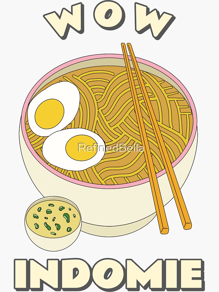 "Wow indomie" Sticker by RefinedBella | Redbubble
