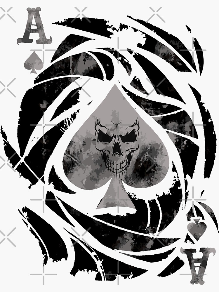 "Ace Skull - Ace Of Spades Skull" Sticker for Sale by MScreator | Redbubble