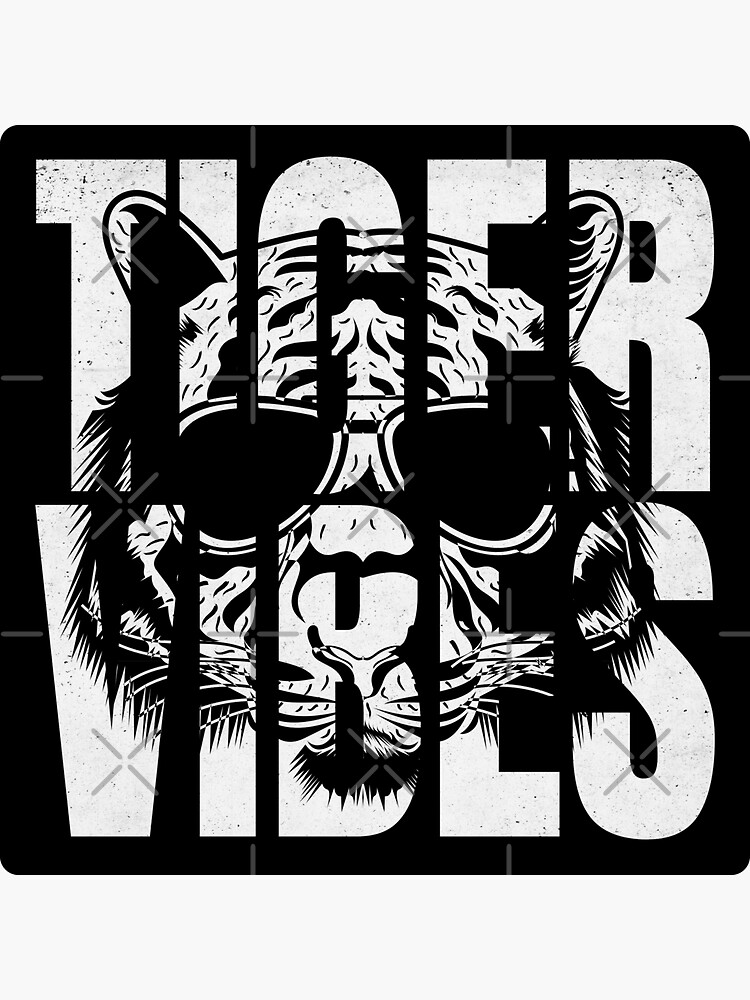 "Tiger Vibes (White)" Sticker for Sale by CRHPOD20 | Redbubble