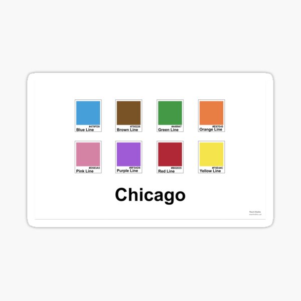 "Chicago Metro Colors" Sticker by MartiRubio | Redbubble