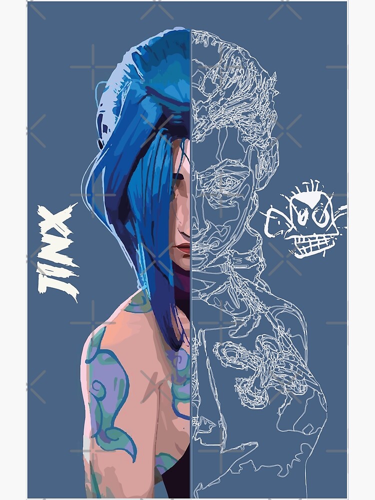 "Arcane LoL - Jinx Monkey Graffiti Sticker" Poster by isshop | Redbubble