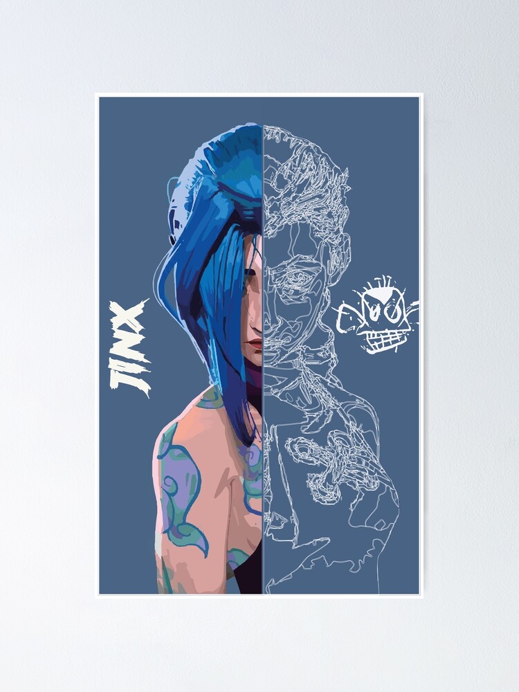 "Arcane LoL - Jinx Monkey Graffiti Sticker" Poster by isshop | Redbubble