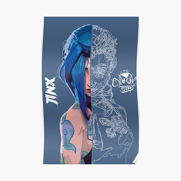 "Arcane LoL - Jinx Monkey Graffiti Sticker" Poster by isshop | Redbubble