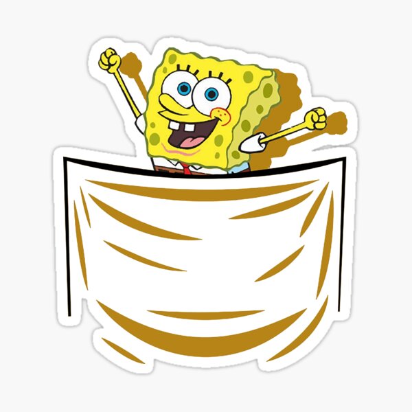 "SpongeBob SquarePants Pocket" Sticker for Sale by darcyartsy | Redbubble