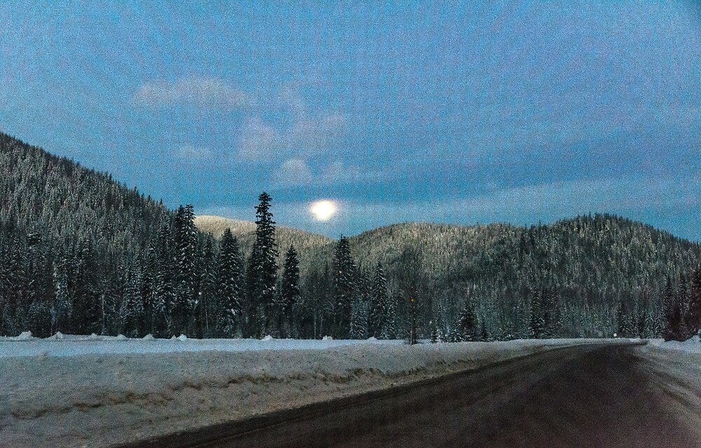 "Wolf Moon over Lookout Pass" by Bryan Spellman | Redbubble